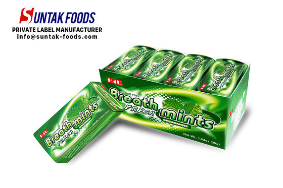 Strongest Healthy Breath Mints For Dental 2 Layers Color , Mint Green Candy
