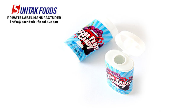BRC GMP Super Pressed Sour Fruit Candy Grape Flavor Circle Shaped