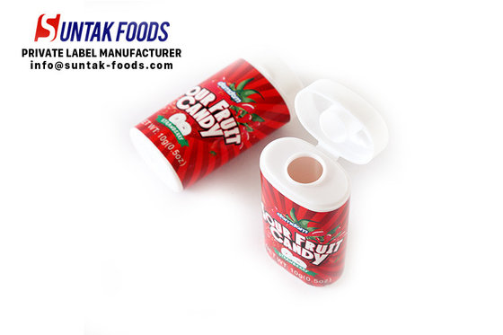 ODM Strawberry Flavor Sour Fruit Candy in Plastic Box With Private Label