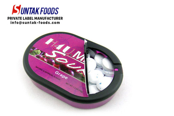 Different Color Personalized Sour Grape Hard Candy ISO22000 Certification