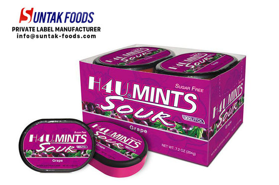 Different Color Personalized Sour Grape Hard Candy ISO22000 Certification