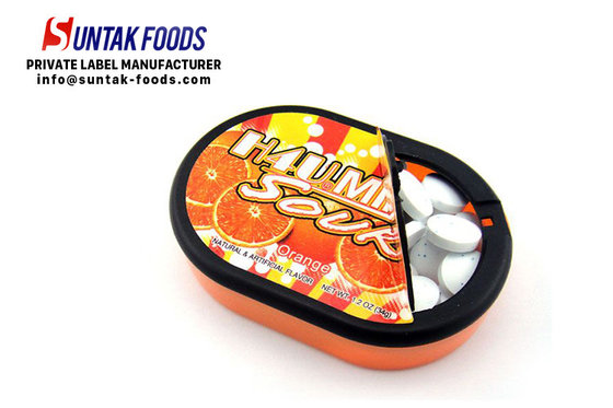 Delicious Taste Colorful Sour Fruit Candy , Sugar Free Sour Candy Orange Flavor