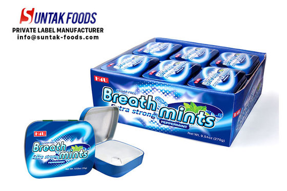 Powerful Fresh Breath Peppermint Hard Candy In Colorful Tin Box