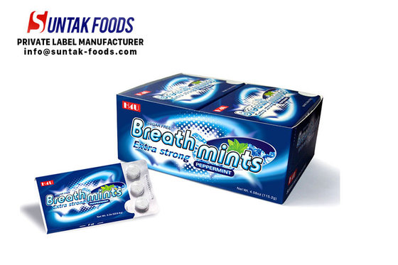 Fresh Breath Sugar Free Chewy Candy , Round Peppermint Candy Tooth Friendly
