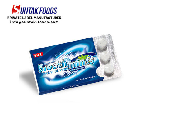 Fresh Breath Sugar Free Chewy Candy , Round Peppermint Candy Tooth Friendly