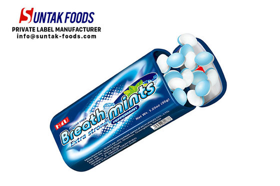 Sugar Free Refreshing Peppermint Hard Candy , Blue Mint Hard Candy Oval Shaped