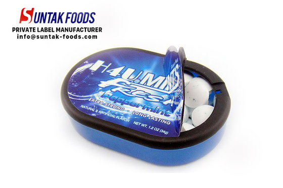 Natural Peppermint Hard Candy With Sticker , Sugar Free Fat Free Candy