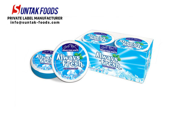 Extra Strong Round Peppermint Hard Candy Cool Fresh In Round Box