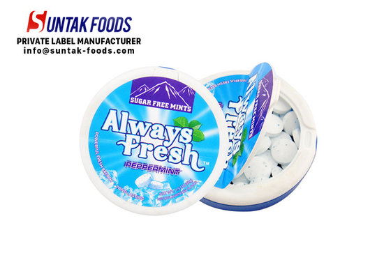 Extra Strong Round Peppermint Hard Candy Cool Fresh In Round Box