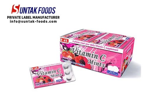 Mix Berries Sour Sweets Chewable Vitamin C Candy For Healthy Supplement