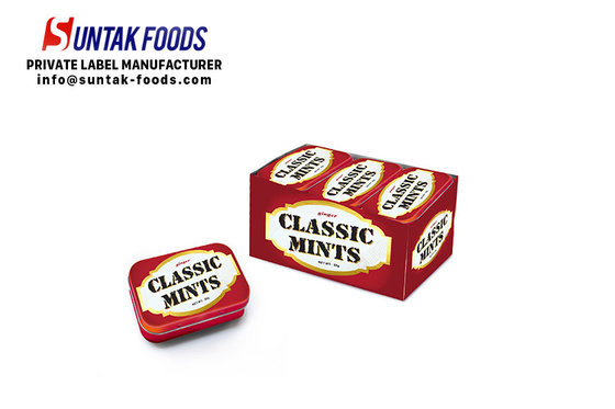 Portable Fruit Hard Compressed Dextrose Candy Hinged Tin Box Ginger Flavor