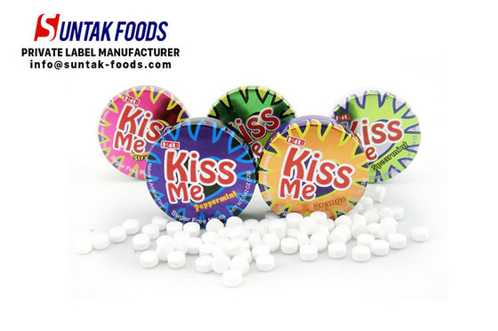 Cooling Low Calorie Candy With Low Sugar Promotion Gift Confectionery In Click Clack Tin Box