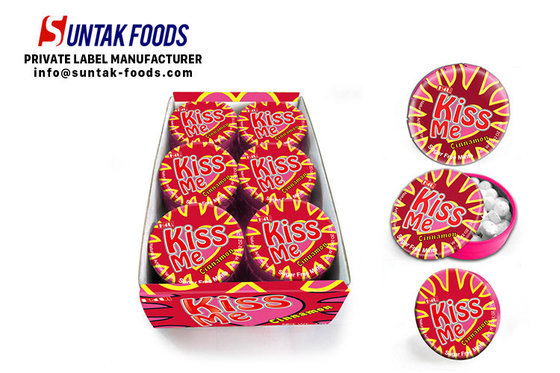White Low Fat Cinnamon Hard Candy For Gift Multi Shaped Click Clack Tin Box