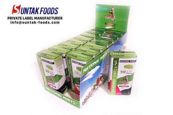 Triangle Shape Spearmint Flavor Xylitol Mints Low Calorie Sweets Good For Teeth