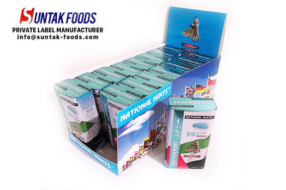 Triangle Shape Spearmint Flavor Xylitol Mints Low Calorie Sweets Good For Teeth