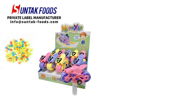 Sweet Novelty Candy Toys Colorful Compress Candy With Motorbike Toy For Boy
