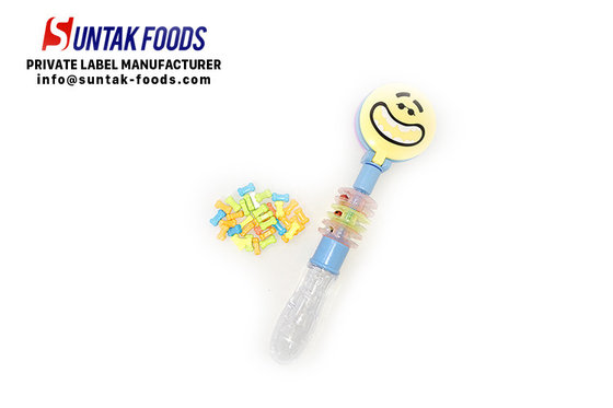 Toy Candy Smile Face Colorful Compress Candy Plastic Tube , Toy Candy