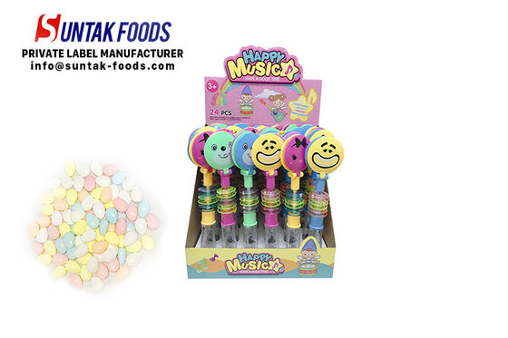 Toy Candy Smile Face Colorful Compress Candy Plastic Tube , Toy Candy