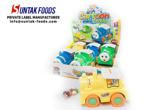 Child Novelty Candy Toys Train In Display Box / Colorful Jelly Bean Candy