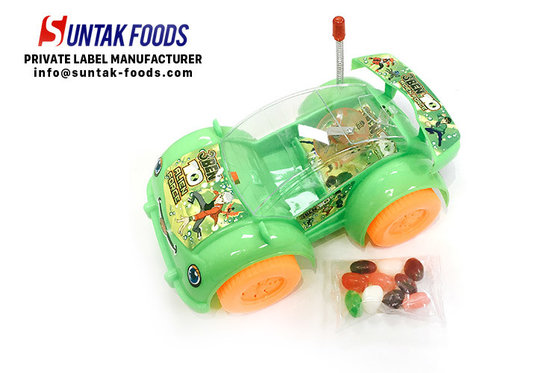 Green Orange Light Car Toy With Colorful Jelly Bean Candy For Little Boy