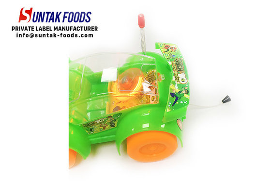 Green Orange Light Car Toy With Colorful Jelly Bean Candy For Little Boy