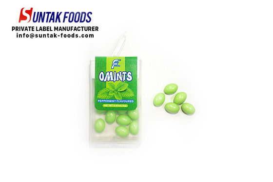 18g Private Label Peppermint Flavor Sugar Coated Candy For Cool Breath BRC GMP