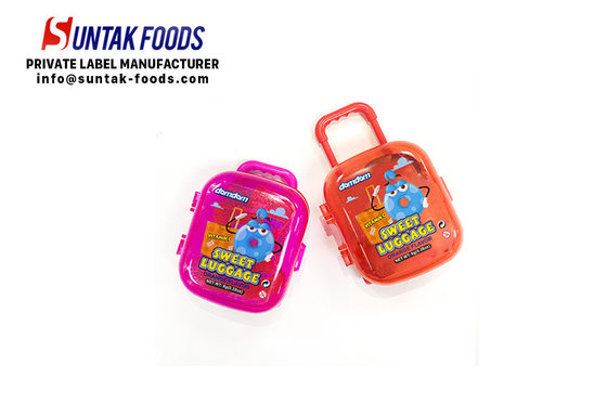 Colorful Dextrose Comparess Candy And Cartoon Sticker Small Luggage Packaging