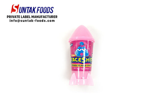 Kids Novelty Candy Toys , 8g Big Spaceship Container Dextrose Compressed Candy