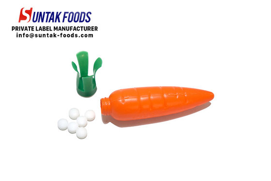 7g sugar free fruity flavor compress candy in small carrot bottles