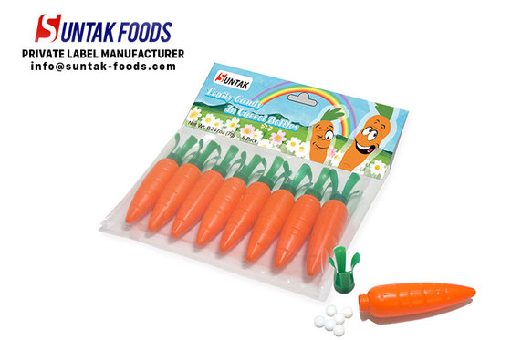 7g sugar free fruity flavor compress candy in small carrot bottles