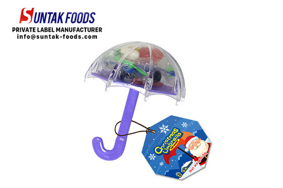 Seasonal Christmas umbrella Jelly bean toy candy with small toys