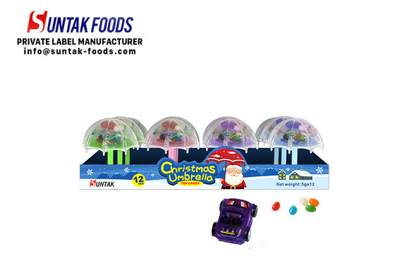 Seasonal Christmas umbrella Jelly bean toy candy with small toys