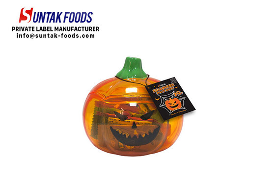 Seasonal Halloween Pumpkin bottle with Fruity Flavor  compress candy