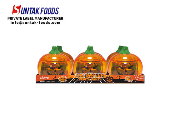 Seasonal Halloween Pumpkin bottle with Fruity Flavor  compress candy