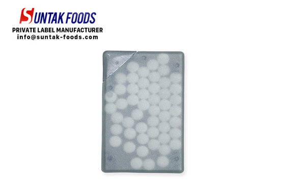 Peppermint flavors sugar free mints candy in black clear mintcard