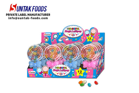 Lovely colorful magic lollipop shape jelly bean candy for kids