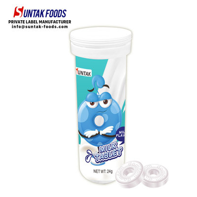 Private label good tasty milk tablet for your children(Milk flavor,youghurt flavor,strawberry flavor)