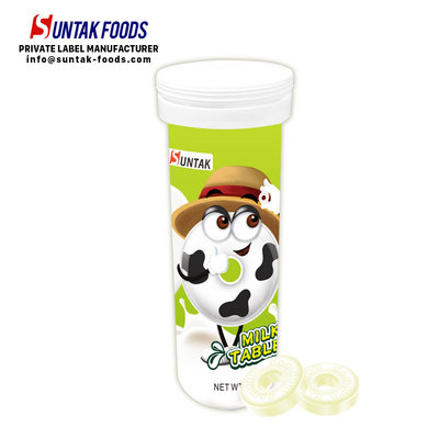 Private label good tasty milk tablet for your children(Milk flavor,youghurt flavor,strawberry flavor)