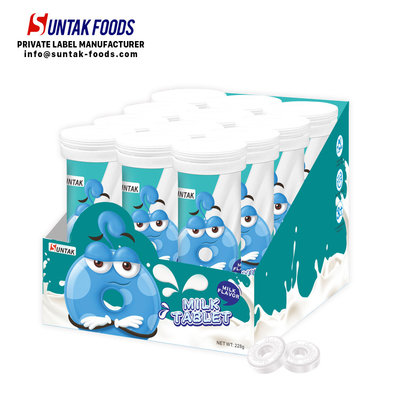 Private label good tasty milk tablet for your children(Milk flavor,youghurt flavor,strawberry flavor)