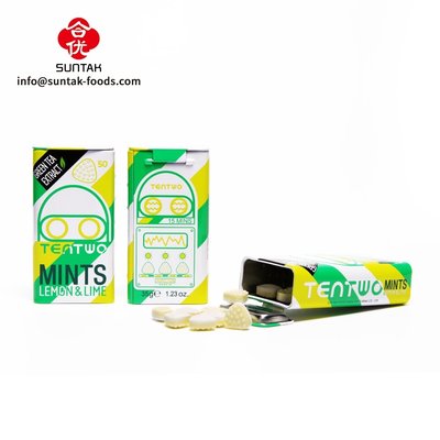 Lemon&Lime flavor sugar free mints candy with green tea extract