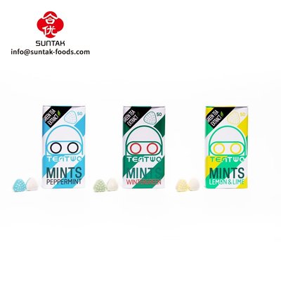 Lemon&Lime flavor sugar free mints candy with green tea extract