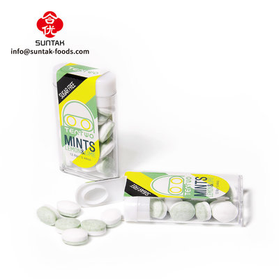 Private label sugar free mints fruity tablet candy in plastic container