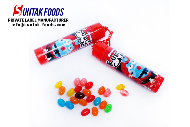 OEM Novelty Candy Toys Nun Chucks Container with Assorted Fruit Jelly Bean
