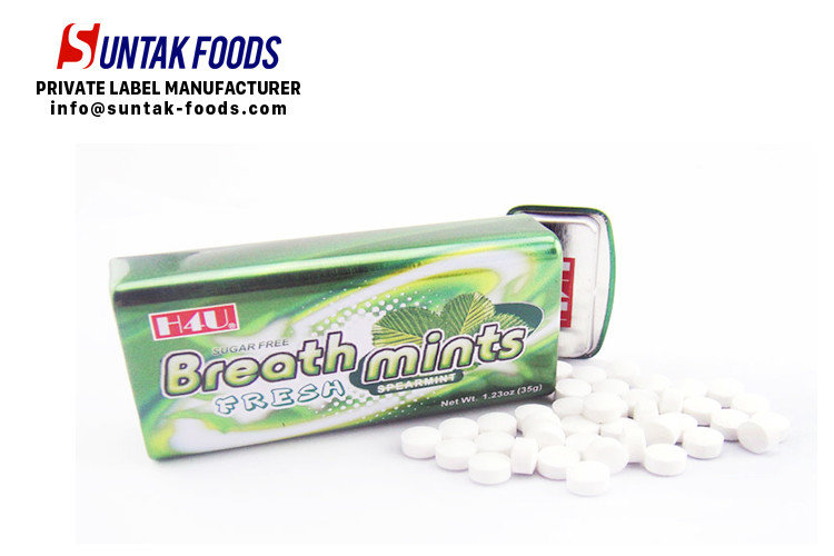Strongest Healthy Breath Mints For Dental 2 Layers Color , Mint Green Candy