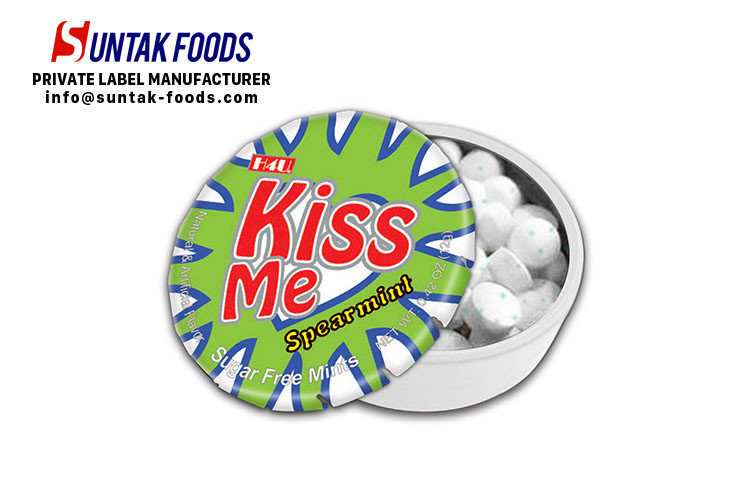 Cooling Low Calorie Candy With Low Sugar Promotion Gift Confectionery In Click Clack Tin Box