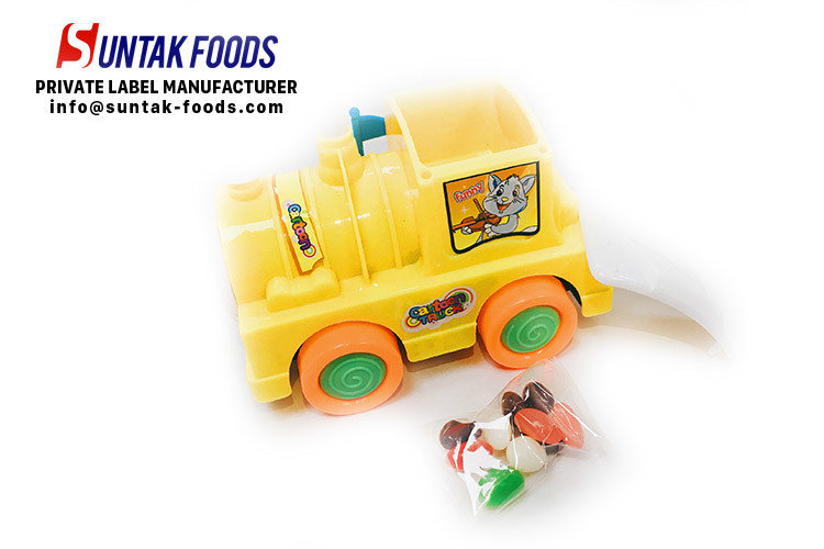 Child Novelty Candy Toys Train In Display Box / Colorful Jelly Bean Candy