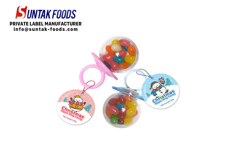 Colorful Christmas Nipple Ring Jelly bean candy in big plastic bottle