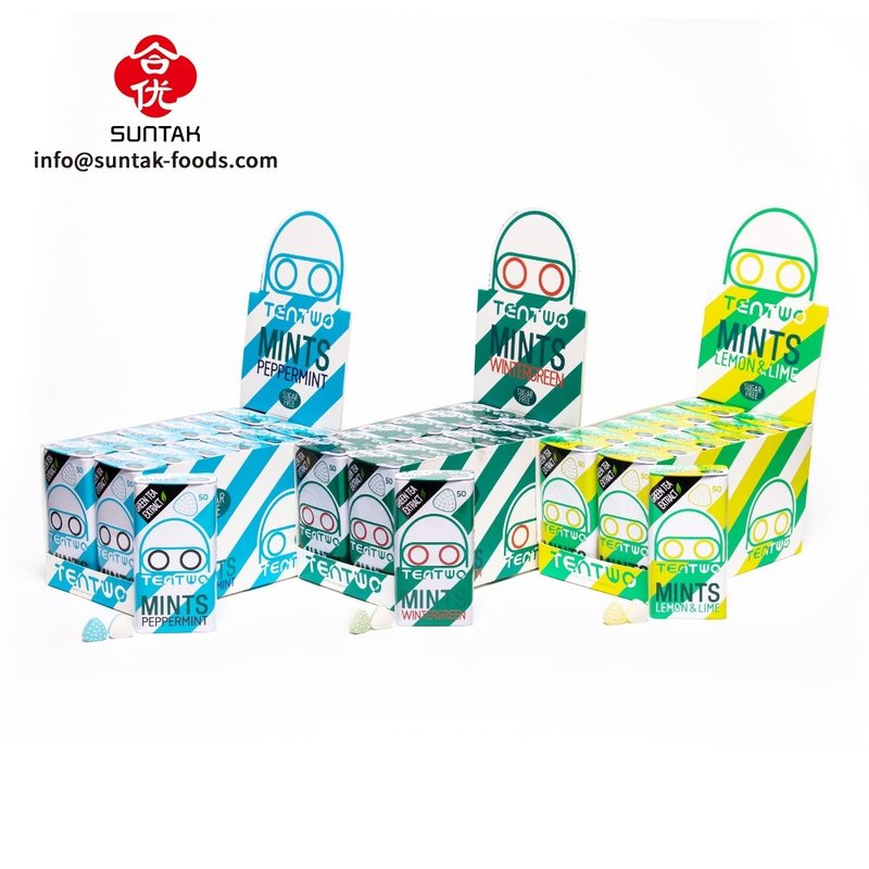 Private label sugar free mints candy  with green extract for fresh breath