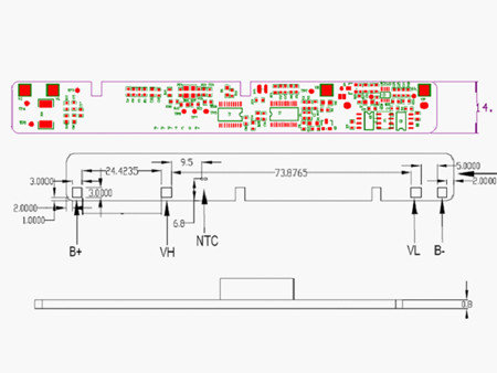 2S-3S PCM/PCB For 7.4V-11.1V Battery PCB With SMBus And Fuel Gas Gauge supplier