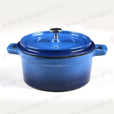 Mini enamel cast iron cookware round pot Diameter 14cm red/blue/green/orange color